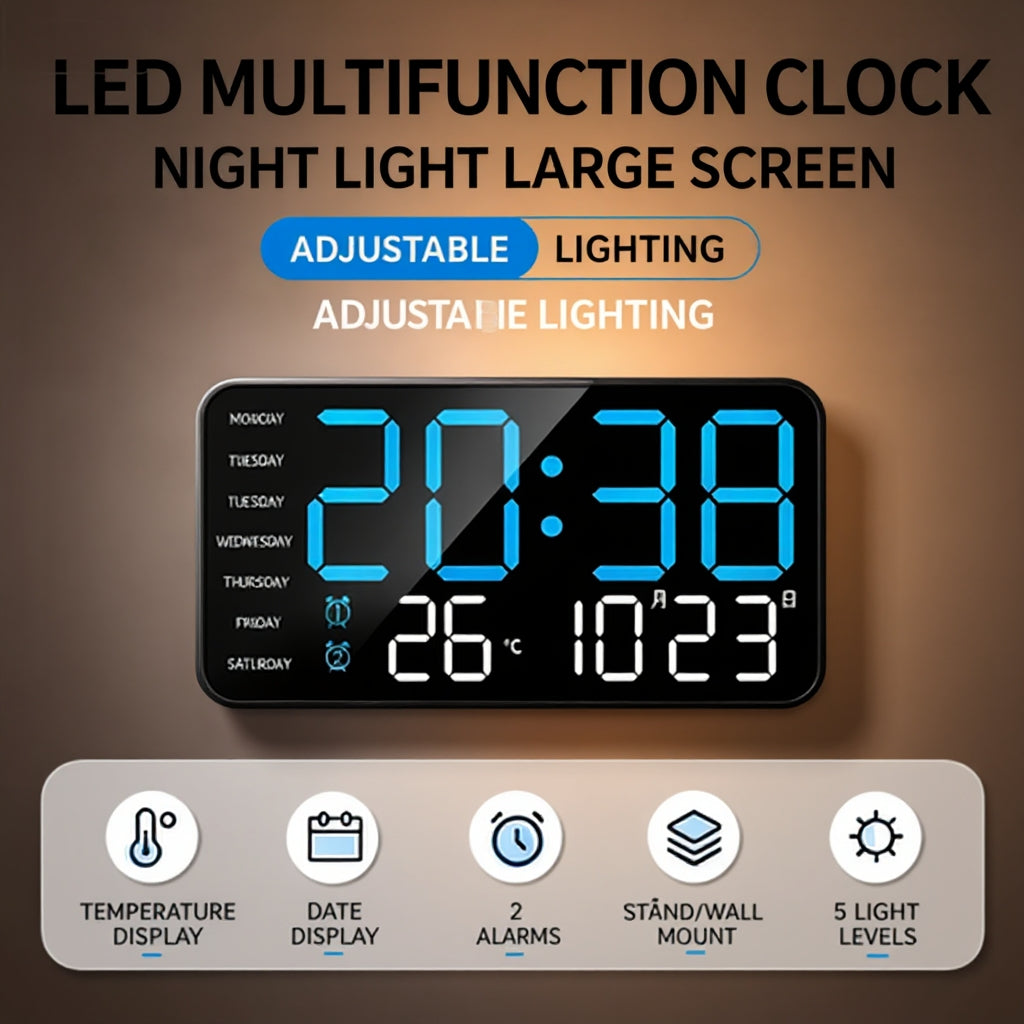 🔥Multifunctional decorative LED digital wall clock, the limitless digi ...